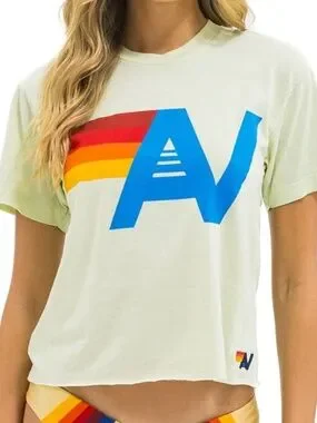 Aviator Nation | Tops | Aviator Nation Logo Boyfriend Tee Cream | Poshmark